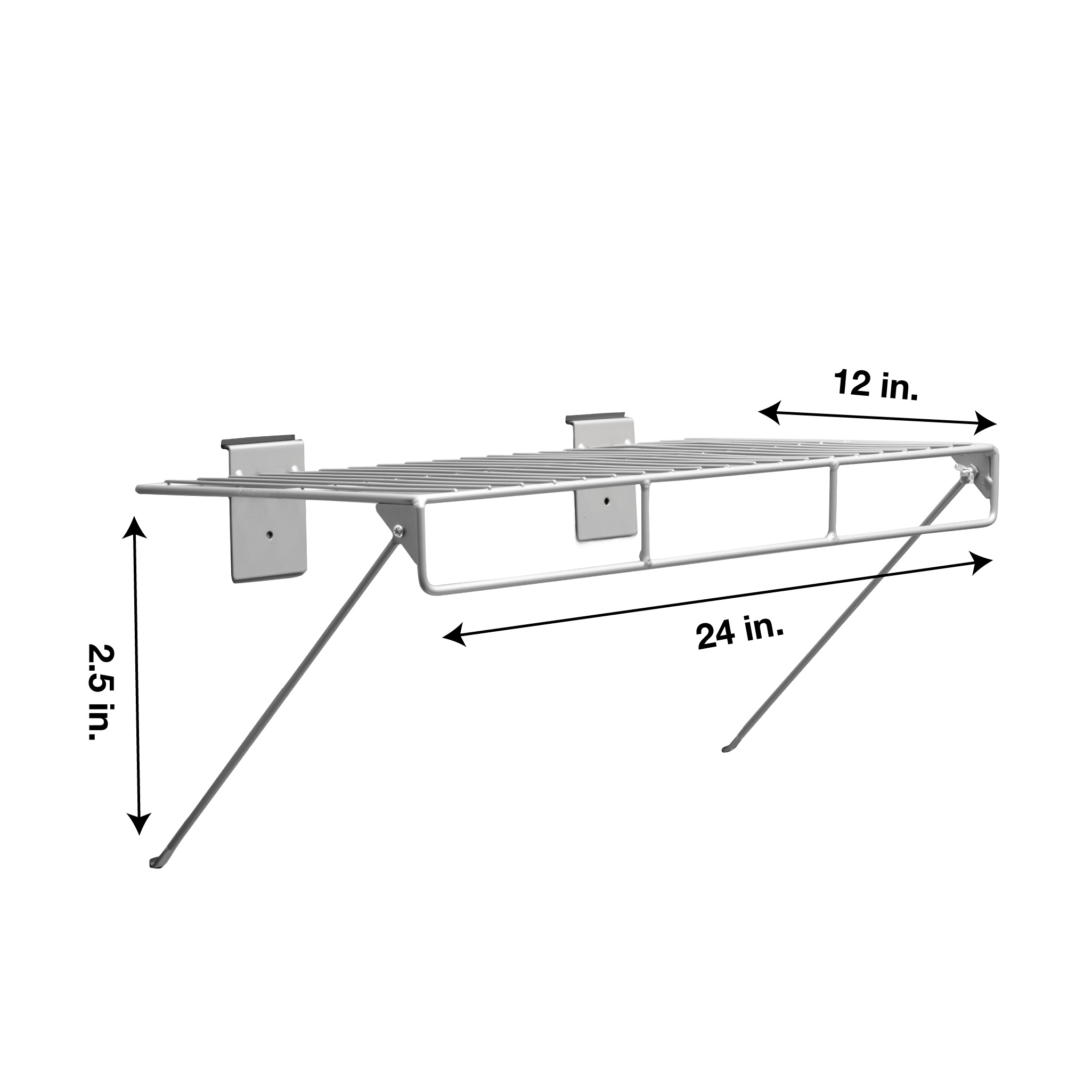 Wire Shelf with Rail 12in by 24in | CrownWall Accessories | Garage Royalty